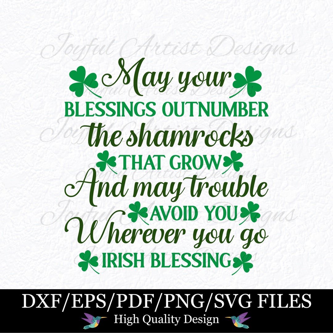 Irish Blessing SVG Png Shamrock SVG Christian Svg Ireland Svg Blessing ...