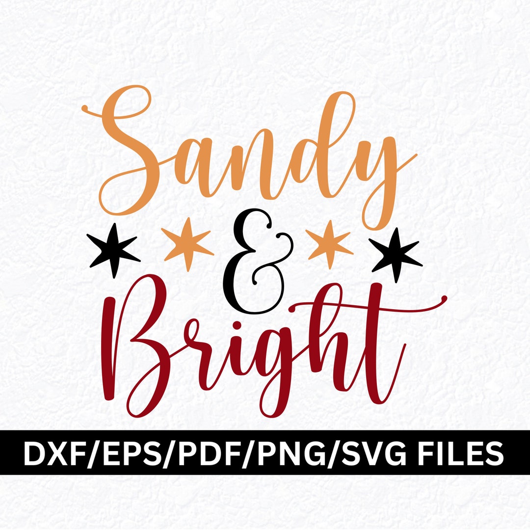 Sandy & Bright SVG PNG Beach Coastal Christmas Svg Tropical Christmas ...