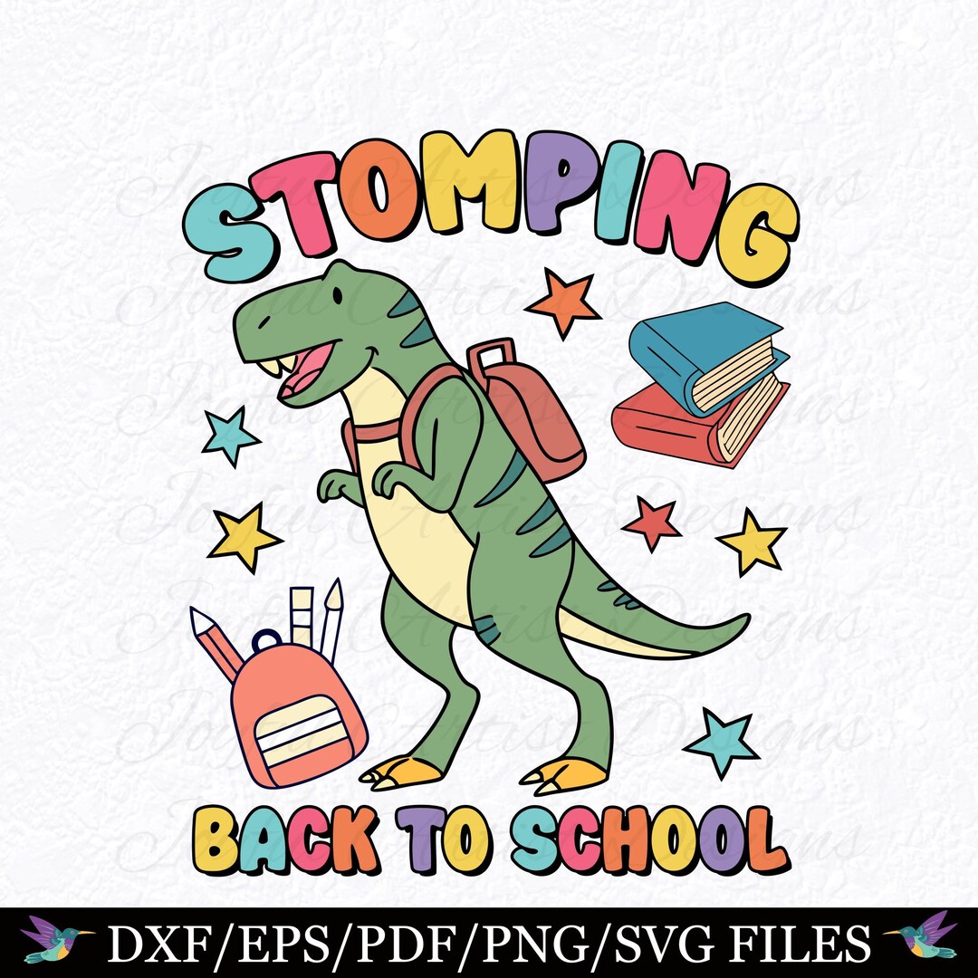 Funny T-rex Back-to-school SVG: Student Dinosaur Shirt Design (digital ...