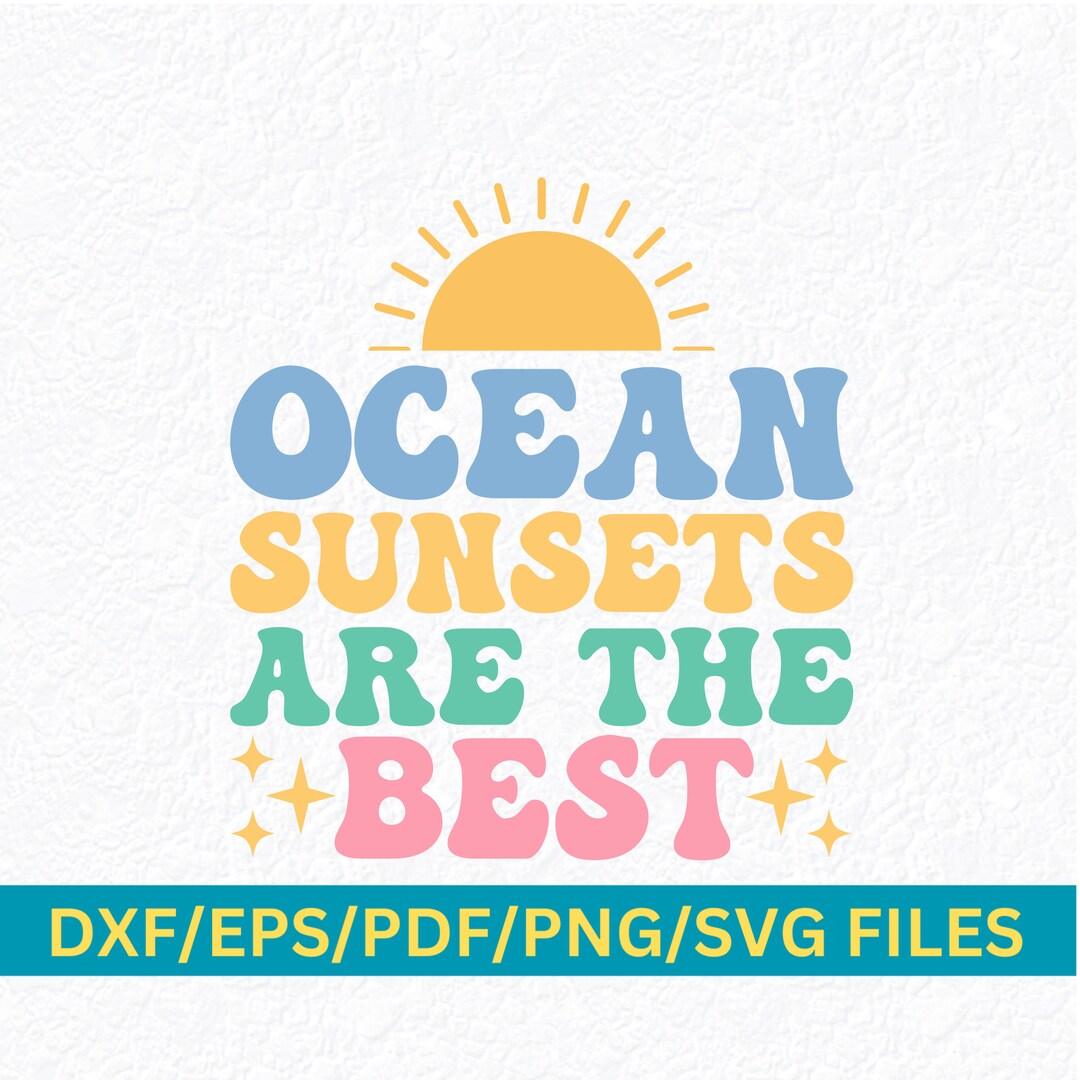 Ocean Sunset SVG, Beach Sunset SVG, Summer Sunset SVG, Sunset Svg ...