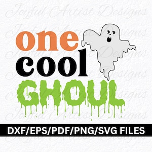 One Cool Ghoul Halloween Design for Kids (SVG, PNG, PDF) - Etsy