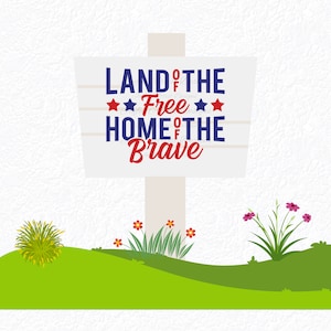 Land of the Free Home of the Brave Military Hero Veteran Patriotic ...