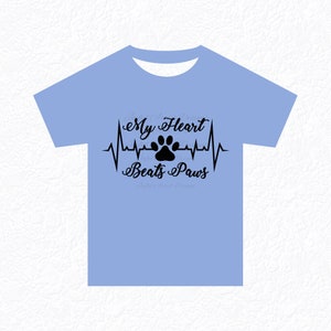 My Heart Beats Paws Dog Cat Quote EKG Paw Print Heartbeat Veterinarian ...