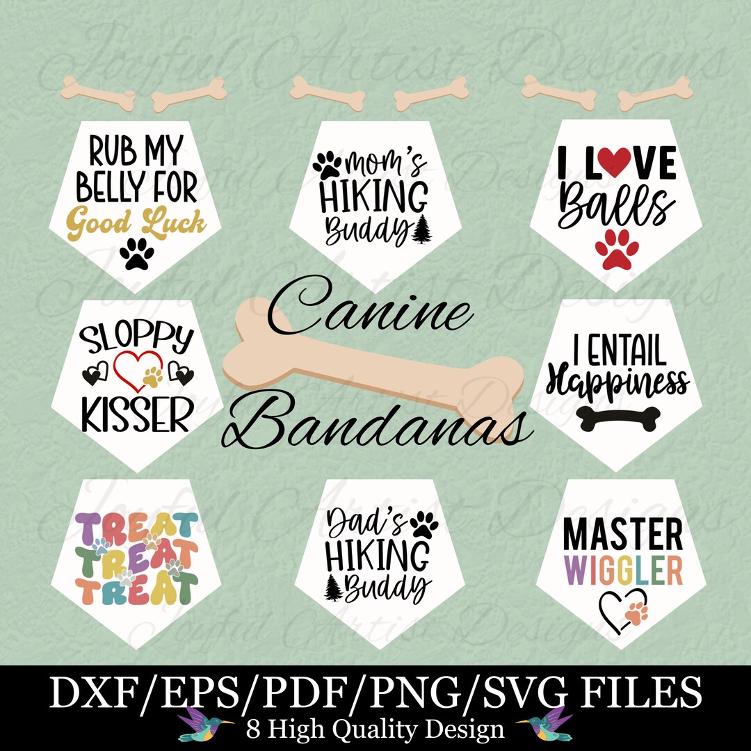 Dog SVG Bundle Funny Dog Bandana Designs Dog Shirt Bundle Pet SVG ...