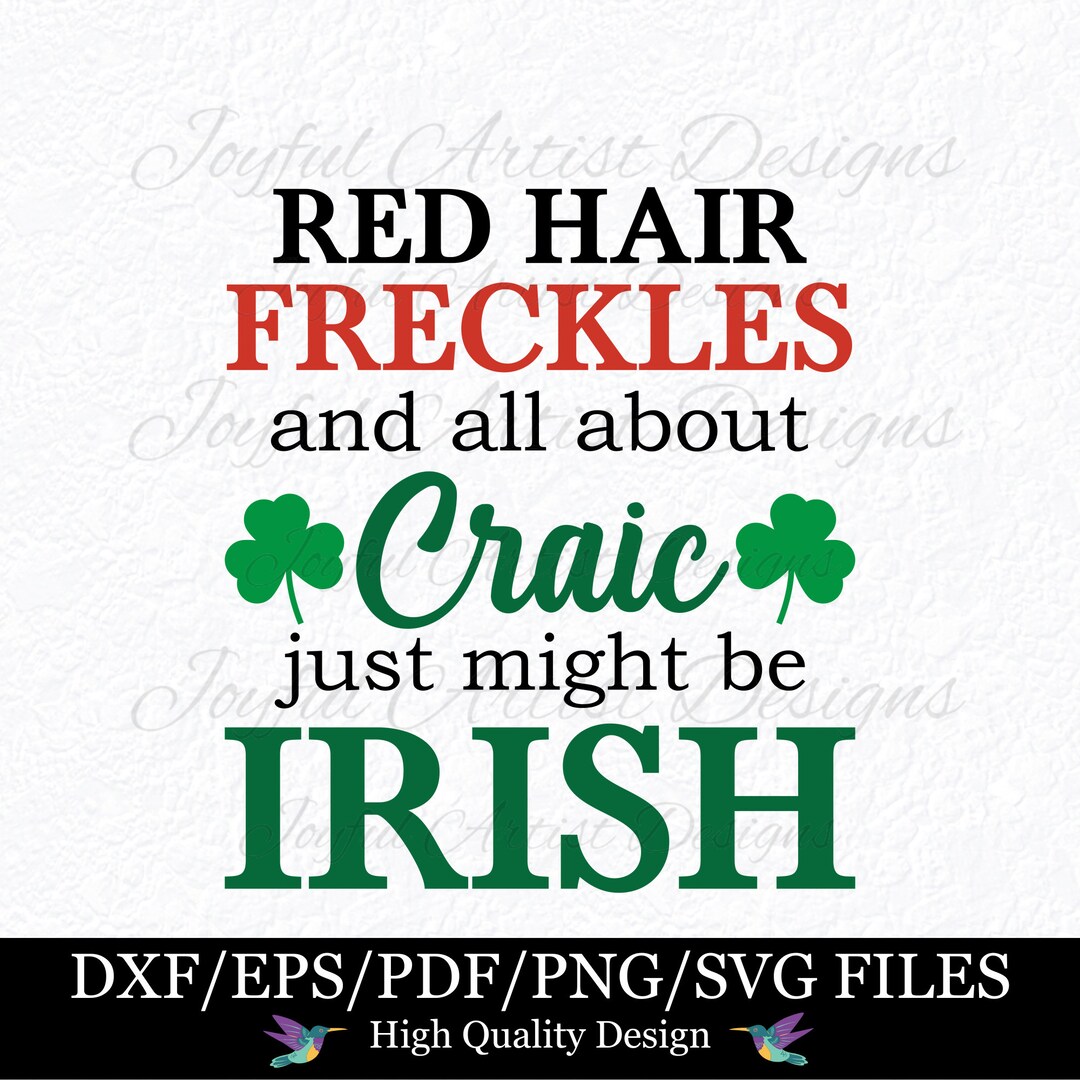 Irish Craic SVG: Red Hair, Freckles, St. Patrick's Day (digital Files ...