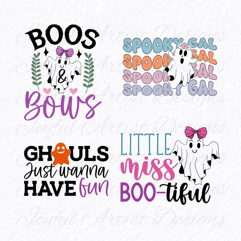 Girl Halloween Bundle Boo-tiful Cute Spooky Scary Trick or Treat Design ...
