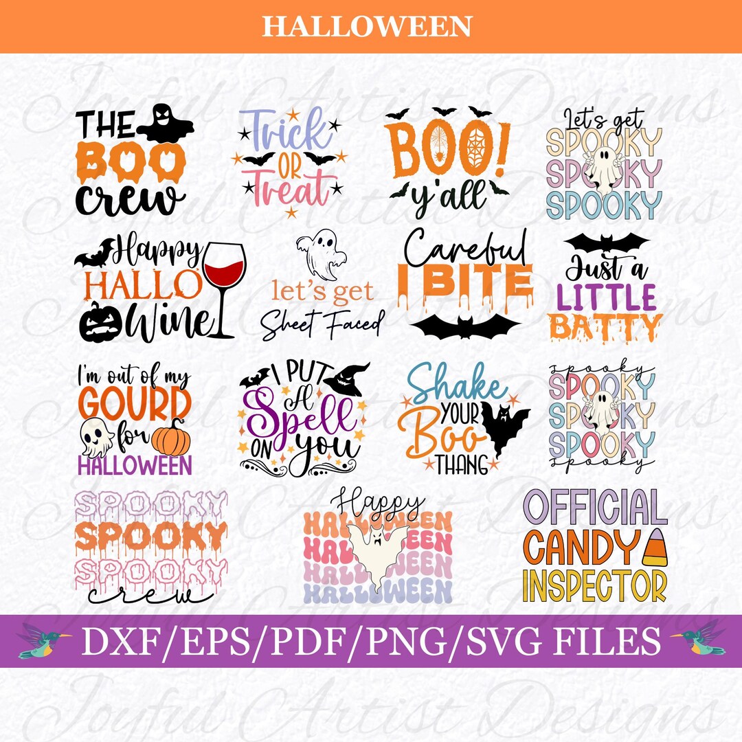 Halloween Designs Bundle Adult Halloween Trick or Treat Spooky Boo ...