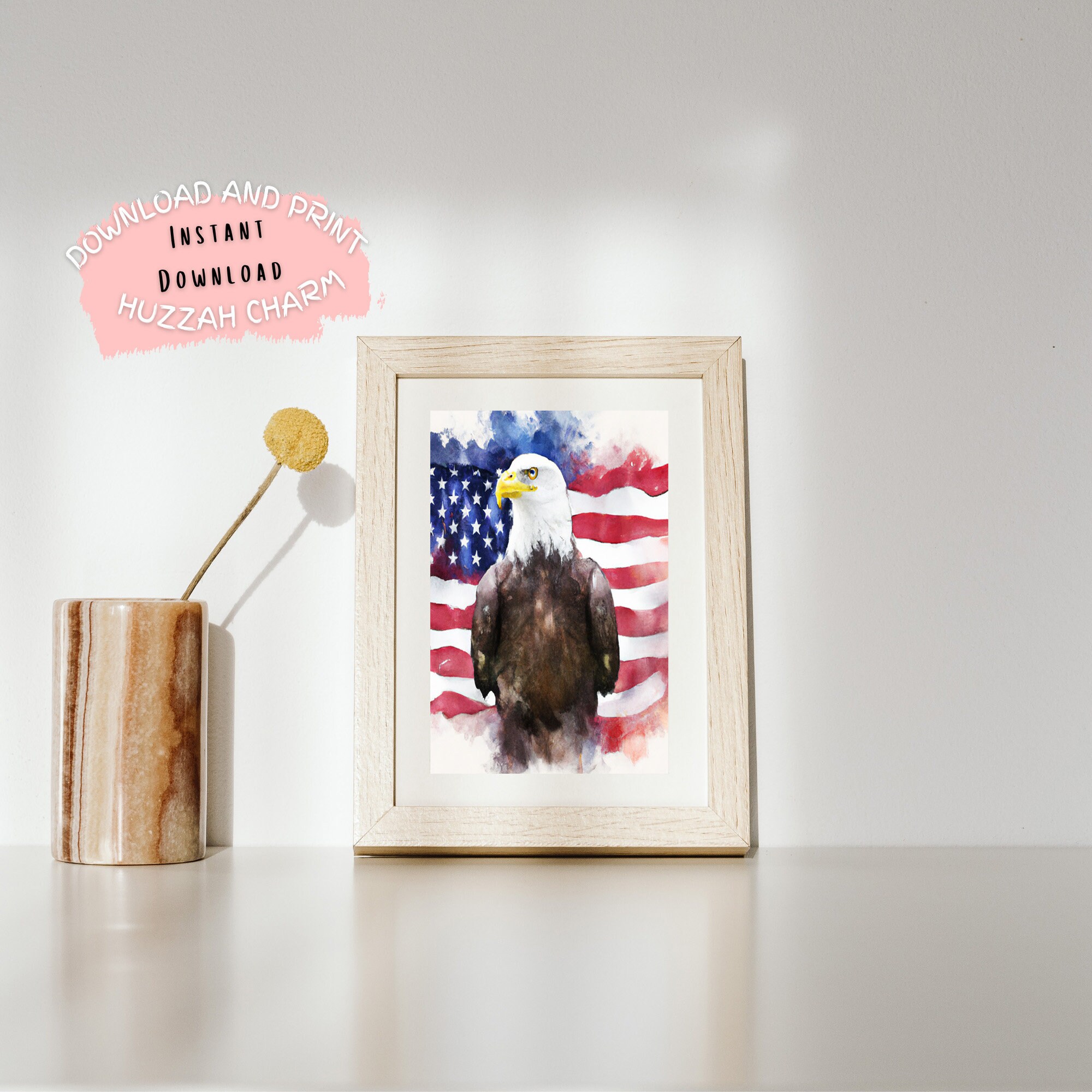 Printable Wall Art, American Bald Eagle Print for Room, Dads Wall Art ...
