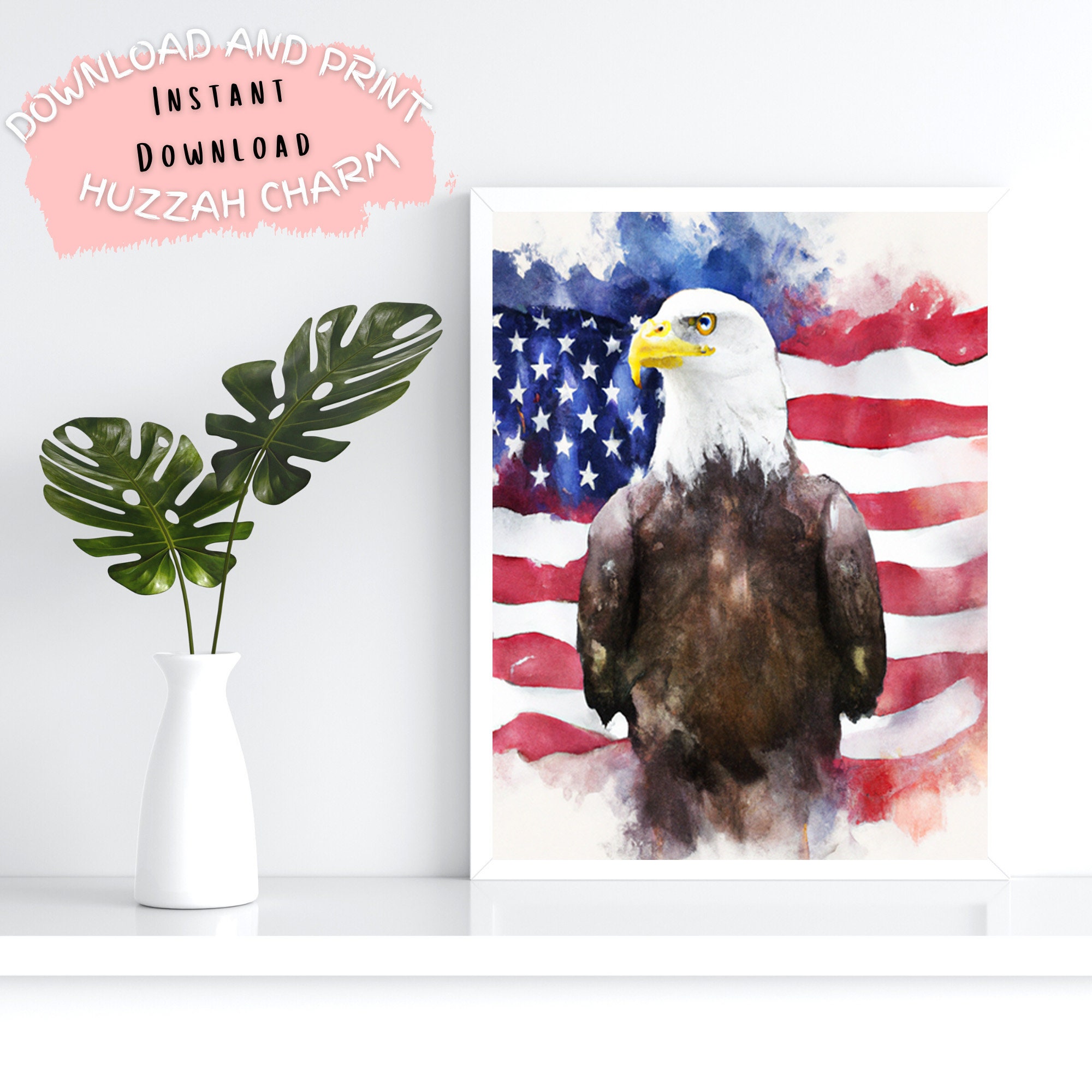 Printable Wall Art, American Bald Eagle Print for Room, Dads Wall Art ...