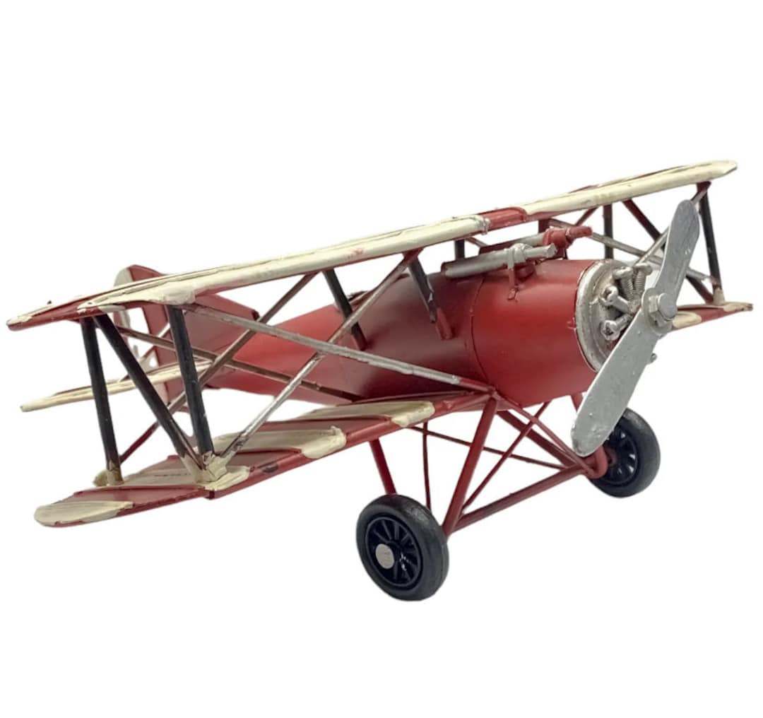 Vintage Red & White Airplane Retro Style Model Aeroplane Metal - Etsy