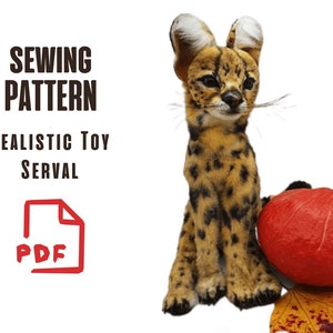 Serval Cat Sewing Pattern – Plush Toy PDF, Realistic Stuffed Animal ...