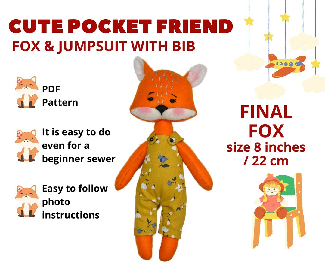 Sewing Fox Doll Patterns Diy Fox Doll Clothes Pattern - Etsy