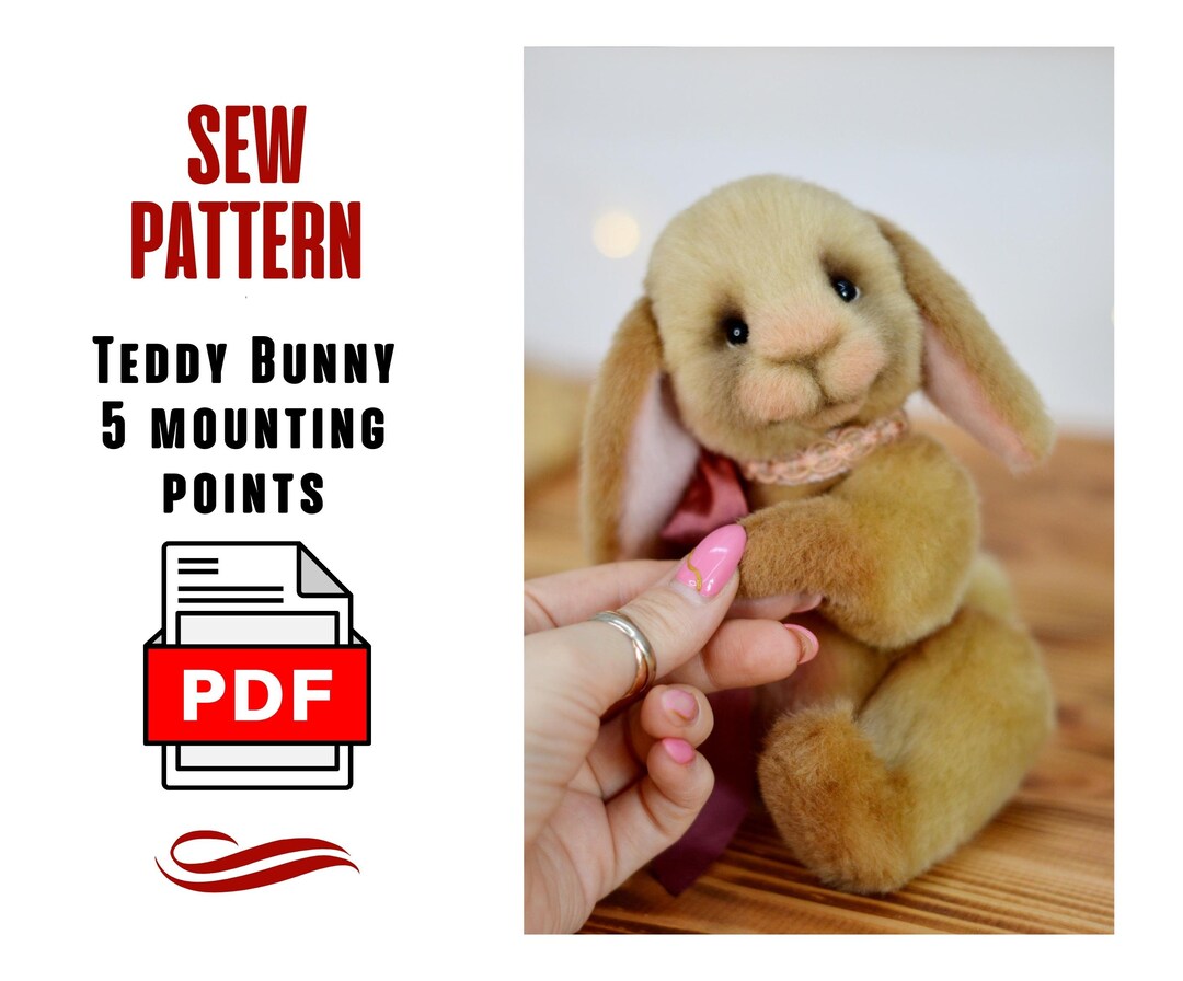 TEDDY RABBIT Pattern Figure Stuffed Animal Pattern - Etsy