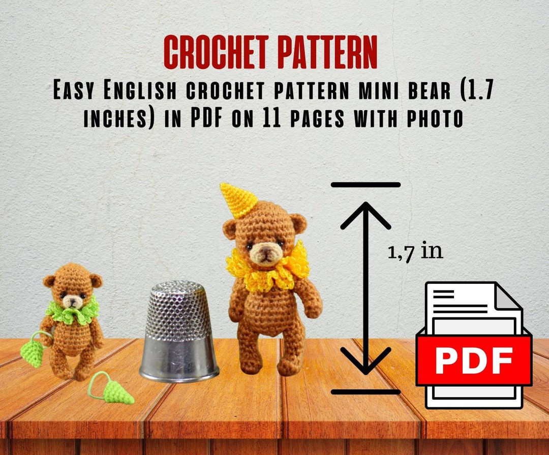 Crochet Mini Bear Pattern Easy Bear Crochet Pattern PDF - Etsy