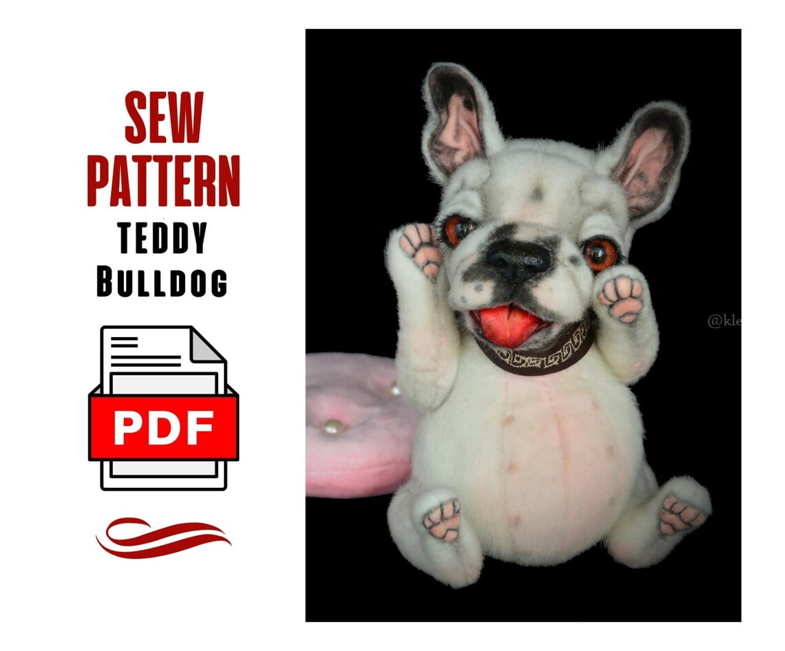 Bulldog Sewing Pattern Figure Stuffed Animal Pattern - Etsy