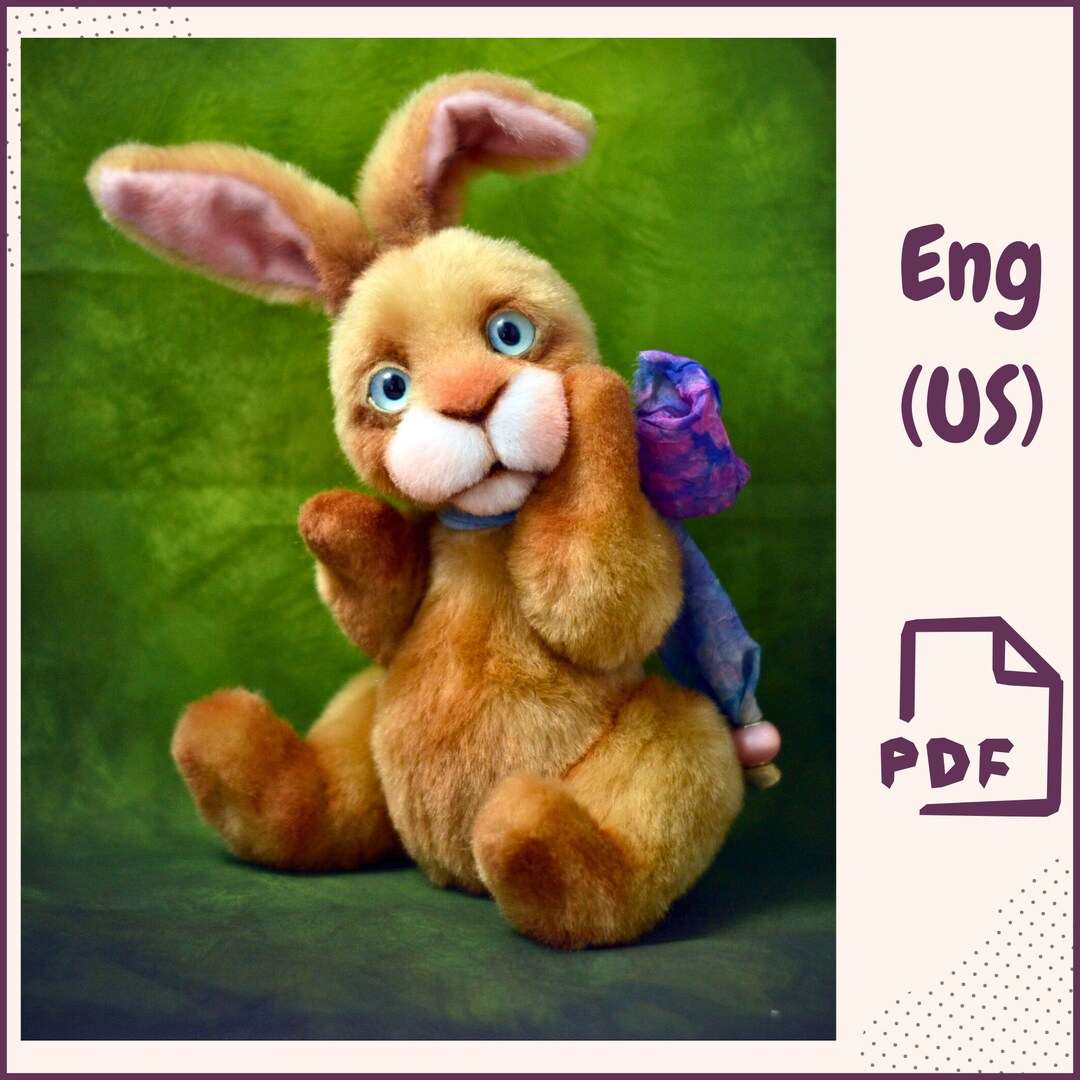 TEDDY RABBIT Pattern - Figure Stuffed Animal, Pattern Pdf-teddy Rabbit ...