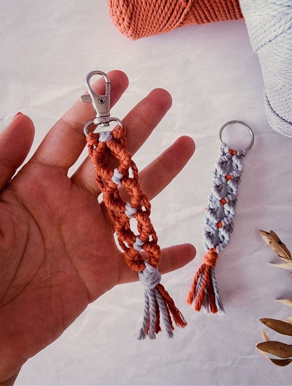 Macrame Keychain Pattern PDF Easy Boho Keychain Modern Macrame ...