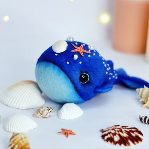 Whale Plush Sewing Pattern PDF, Soft Toy Whale DIY Template, Stuffed ...