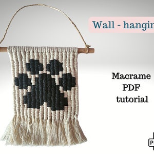 Macrame Animal Paw Pattern / Pixel Paw Macrame Wall Hanging PDF ...