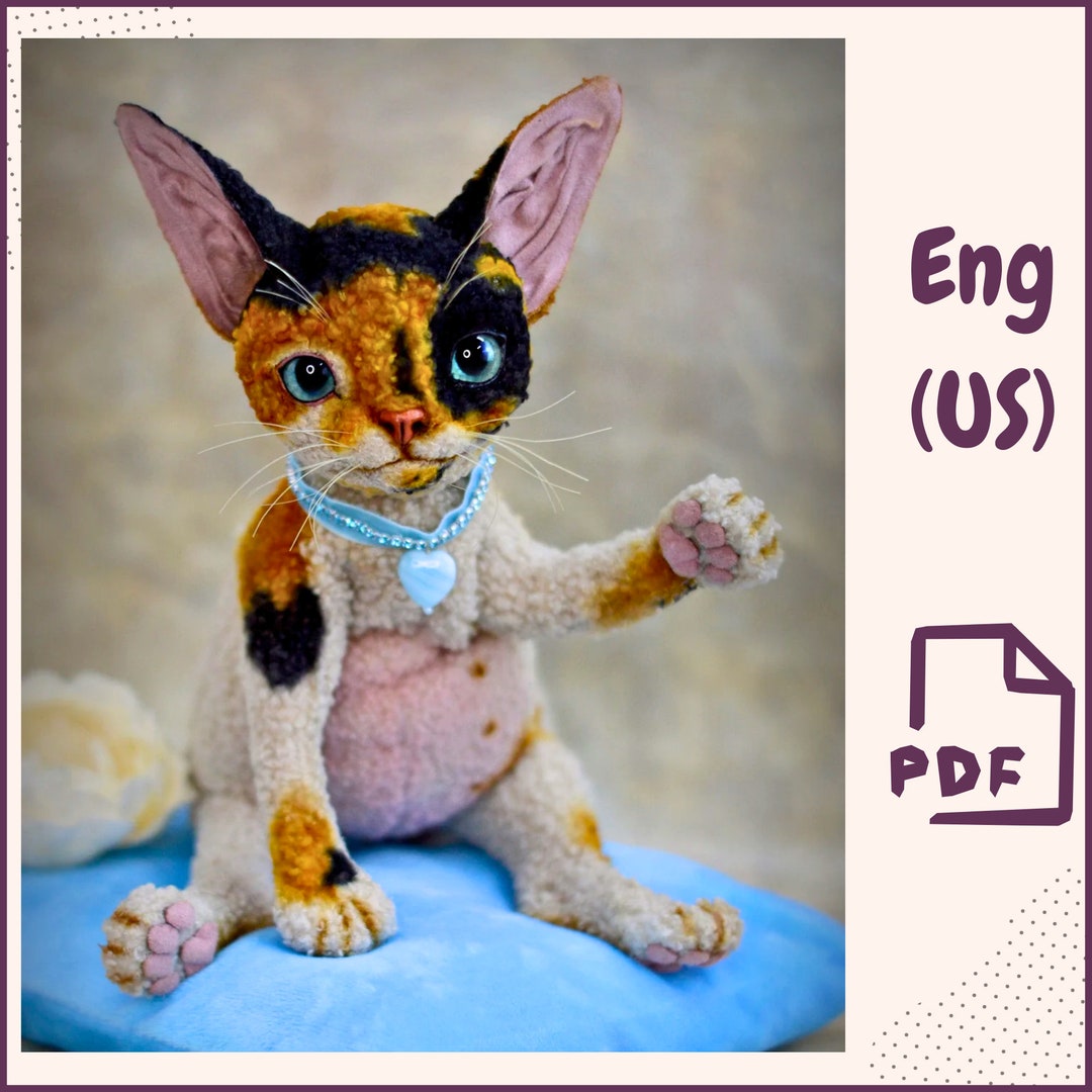 Plush Pattern Kitten - Cat Sewing Pattern Pattern Stuffed Animal ...