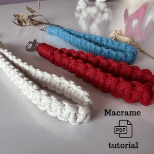 Macrame Keychain Pattern PDF Wristlet Key Chain Macrame for Beginners ...