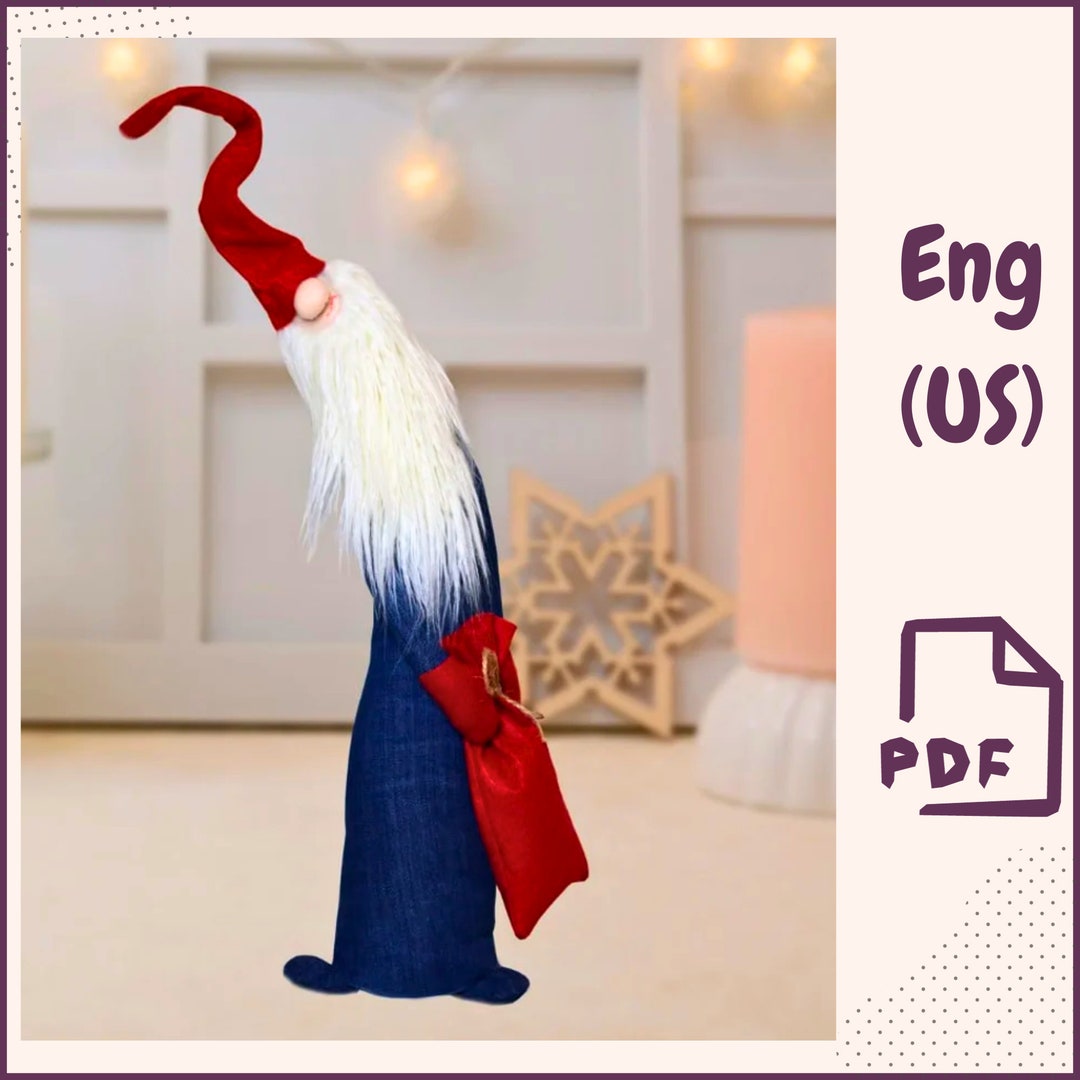 Tall Christmas Gnome Pattern PDF & Video | 24 Inch Tomte Gnome Tutorial ...