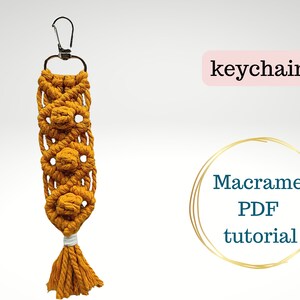 Macrame Keychain Pattern PDF Berry Knot Boho Keychain Modern Macrame ...