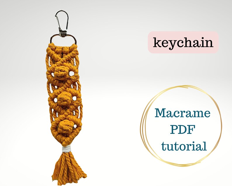 Macrame Keychain Pattern PDF Berry Knot Boho Keychain Modern - Etsy