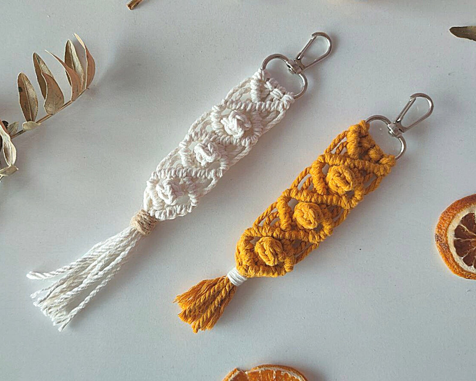 Macrame Keychain Pattern PDF Berry Knot Boho Keychain Modern Macrame ...