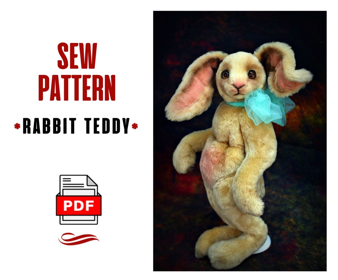 Teddy Bunny Sewing Pattern Pattern Stuffed Animal Pattern - Etsy