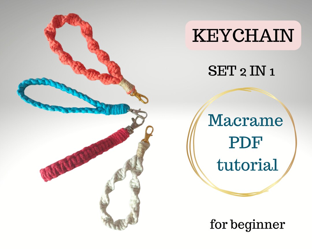 Macrame Keychain Pattern PDF Wristlet Key Chain Macrame for - Etsy