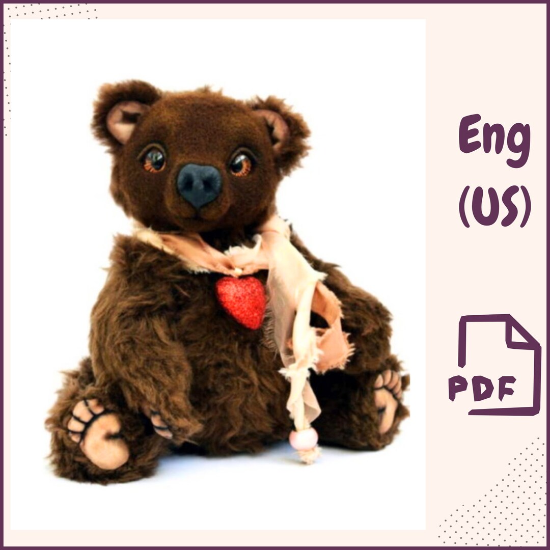 Teddy Bear Sewing PDF Pattern • Stuffed Animal PDF • Plush Bear Soft ...