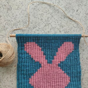 Macrame Easter Bunny Pattern / Pixel Rabbit Macrame Wall Hanging PDF Tutorial / DIY Spring Decor ...