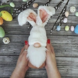 Easter Bunny Gnome Pattern PDF + Video | DIY Gnome Bunny Tutorial ...