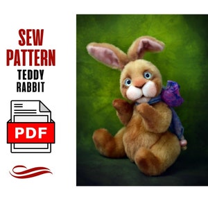 TEDDY RABBIT Pattern - Figure Stuffed Animal, Pattern Pdf-teddy Rabbit ...