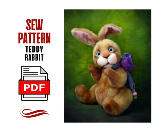 TEDDY RABBIT Pattern Figure Stuffed Animal Pattern - Etsy