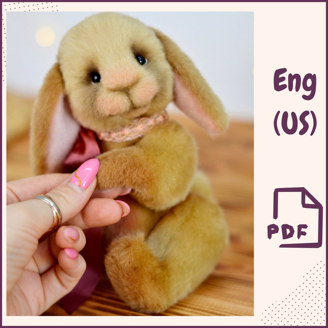 TEDDY RABBIT Pattern - Figure Stuffed Animal, Pattern Pdf-teddy Rabbit ...