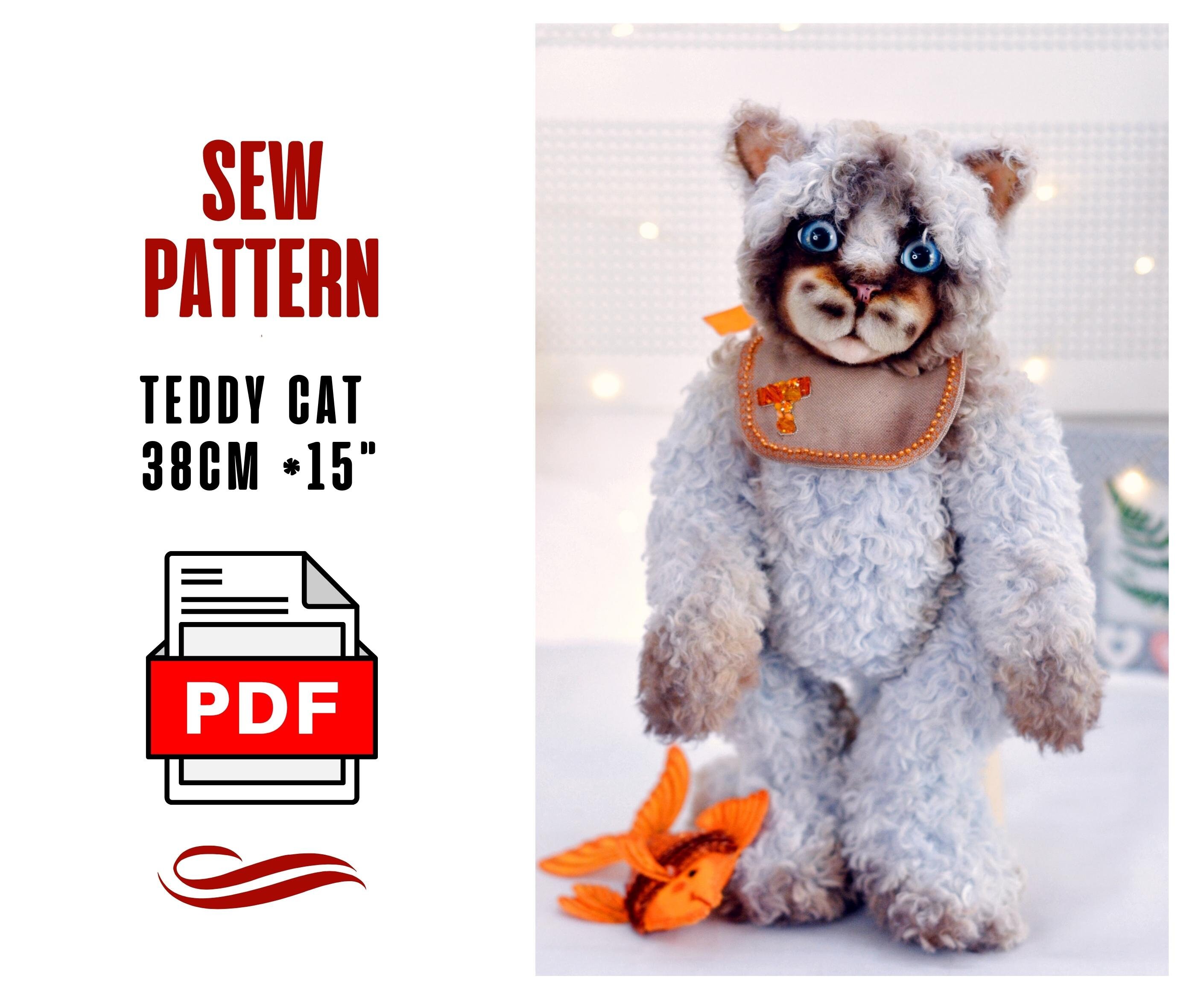 Teddy Cat Sewing PDF Pattern, Pattern Stuffed Animal, Pattern Pdf-teddy ...