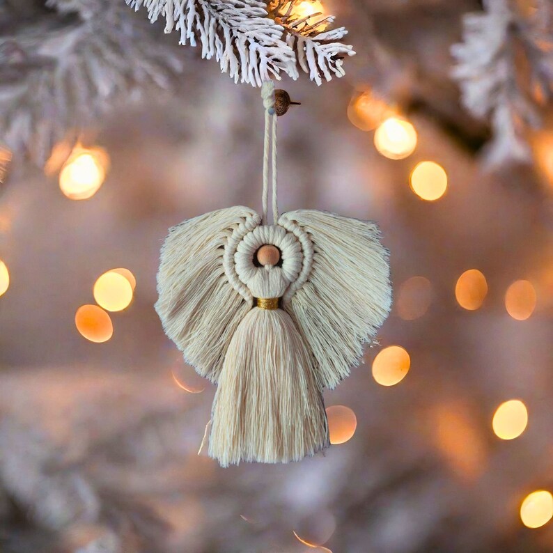 Macrame Angel Pattern PDF | Easy Beginner Macrame Ornament Tutorial ...