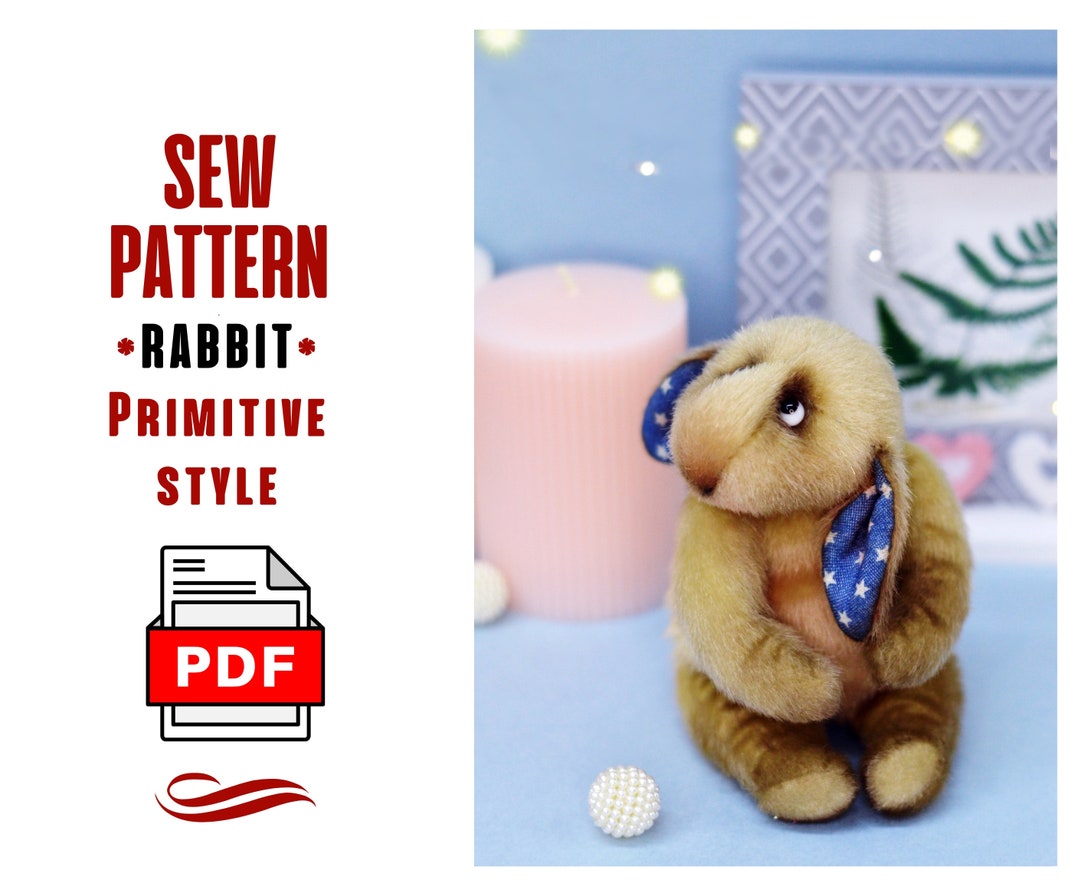 Rabbit Pattern Sewing Bunny Rabbit Stuffed Animal Doll Sewing - Etsy
