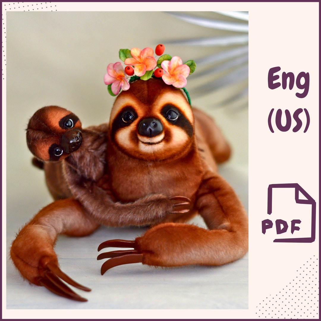 PATTERN SEW SLOTH 2 Siz Different Patterns Video Tutorial on Assembling ...