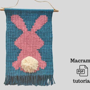Macrame Easter Bunny Pattern / Pixel Rabbit Macrame Wall Hanging PDF ...