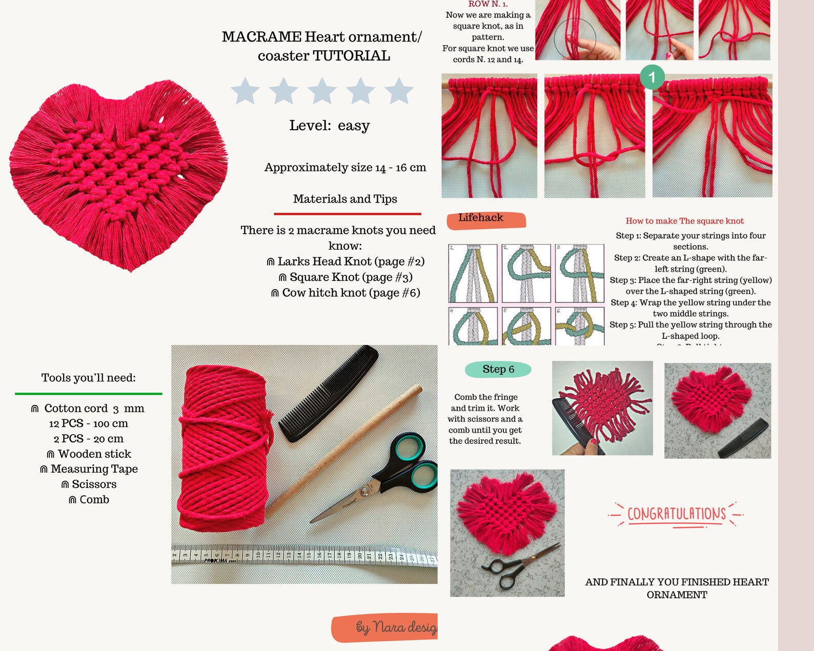 Macrame Coaster PDF Pattern / Macrame Coaster Instructions / - Etsy