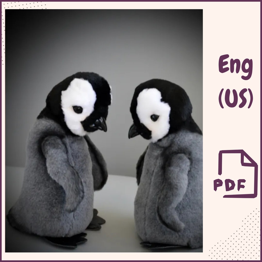 SEW PATTERN Penguin -collectible Toy-posing Toy-penguin Cub Toy-stuffed ...