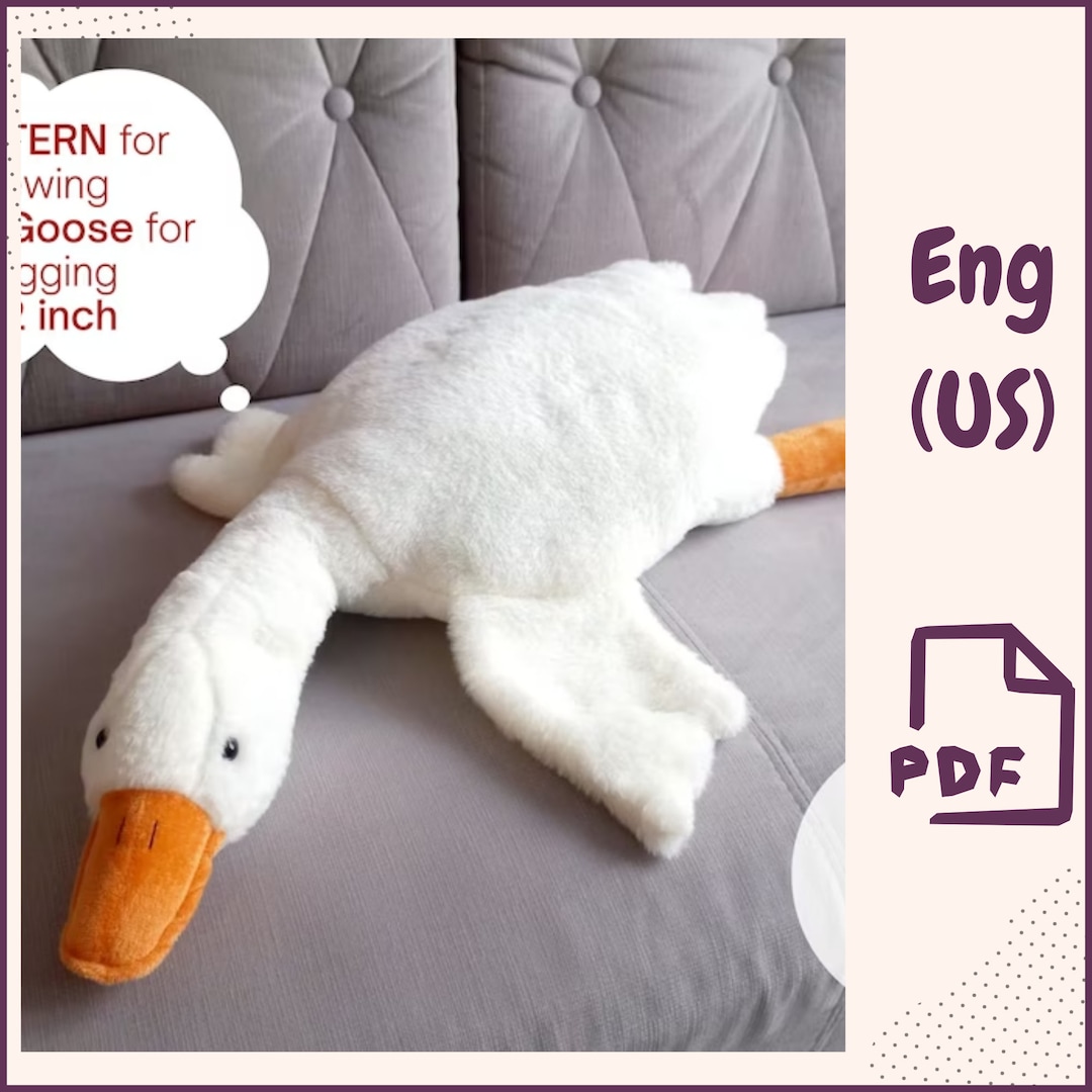 Goose Plush Sewing Pattern PDF / Hug Goose Toy Pattern / DIY Stuffed ...