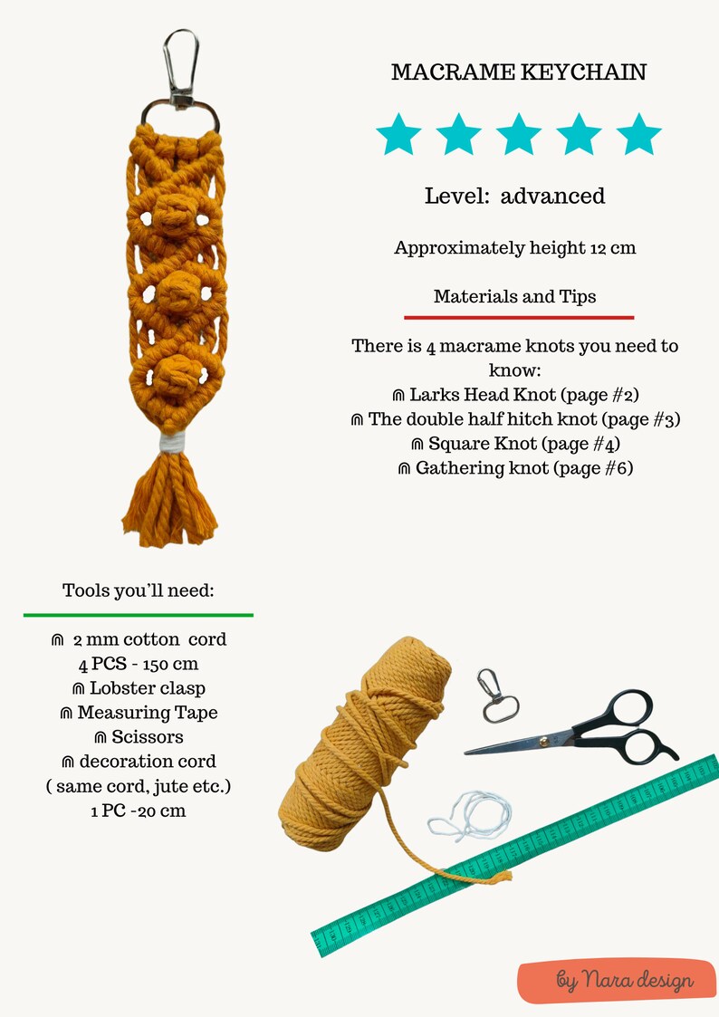 Macrame Keychain Pattern PDF Berry Knot Boho Keychain Modern - Etsy