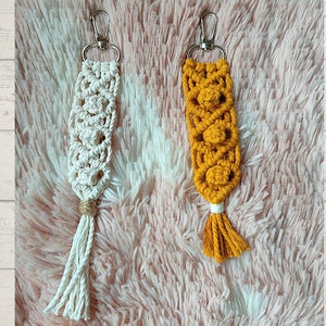 Macrame Keychain Pattern PDF Berry Knot Boho Keychain Modern Macrame Accessory Tutorial Instant ...