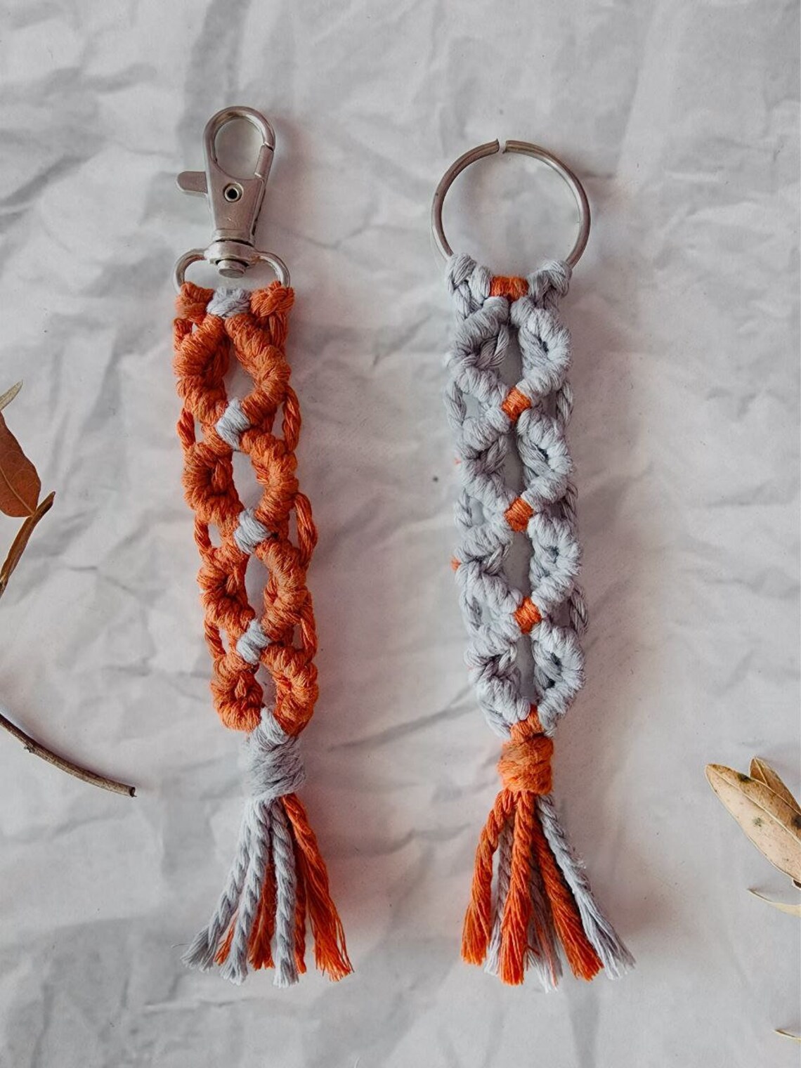 Macrame Keychain Pattern PDF Easy Boho Keychain Modern Macrame ...