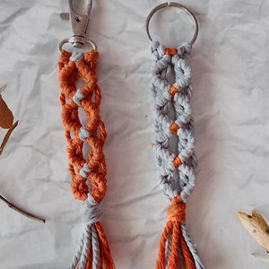 Macrame Keychain Pattern PDF Easy Boho Keychain Modern Macrame Accessory Tutorial Instant ...