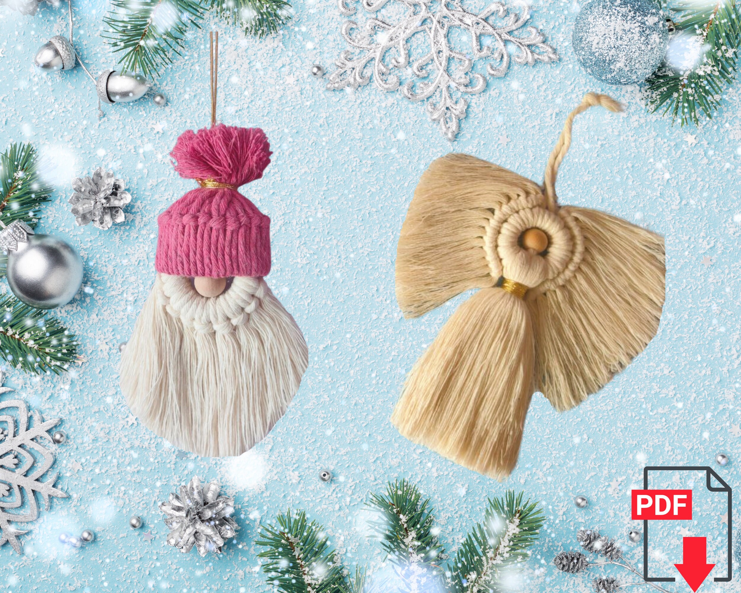 Macrame Angel Pdf Pattern Santa Macrame Set 2 Patterns Easy - Etsy